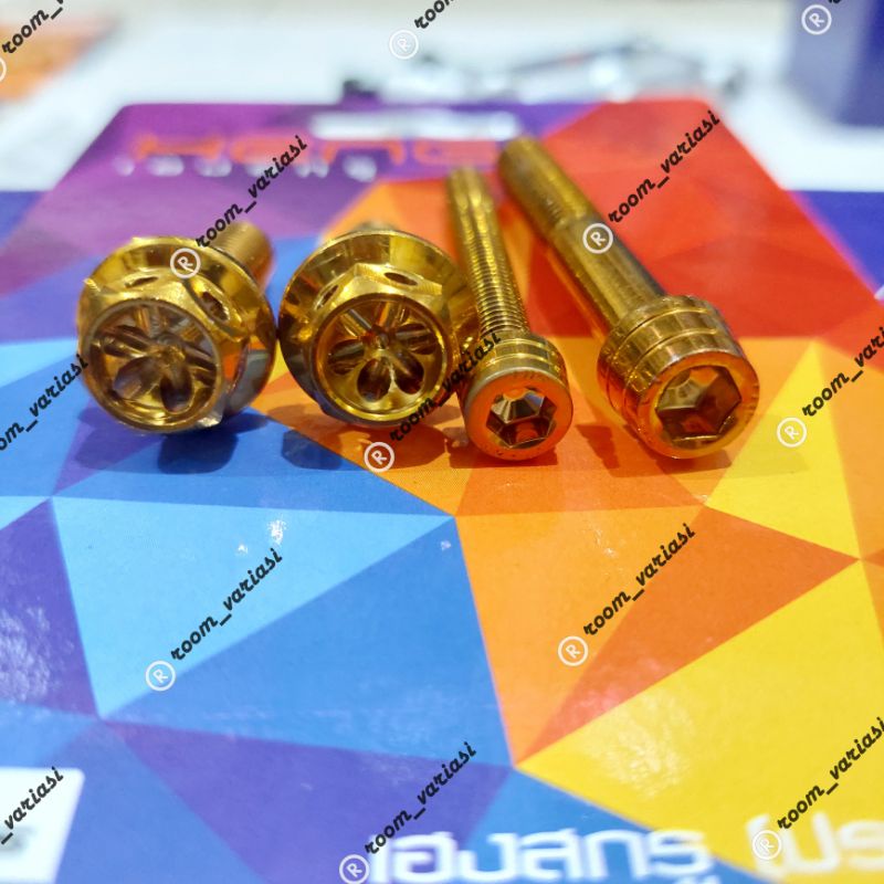 Jual BAUT PROBOLT KALIPER MONOBLOK SET 4PCS BAUT PROBOLT KERUCUT PNP KALIPER MONOBLOK BEAT VARIO ...