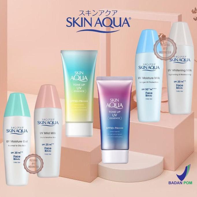 Jual Skin Aqua Sunscreen Series (Moisture Milk/ Moisture Gel/ Whitening ...
