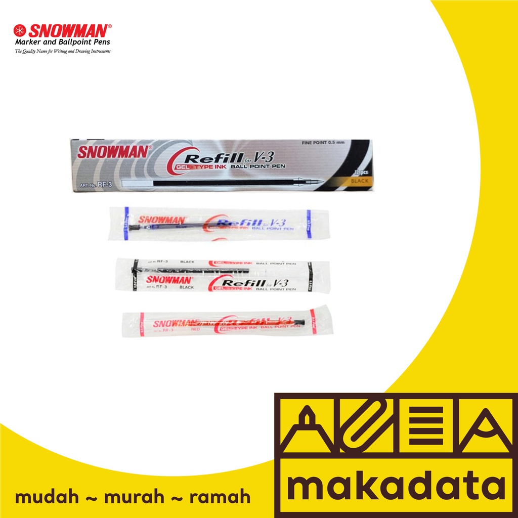 Jual REFILL TINTA BOLPEN SNOWMAN V3 (1 PACK) | Shopee Indonesia
