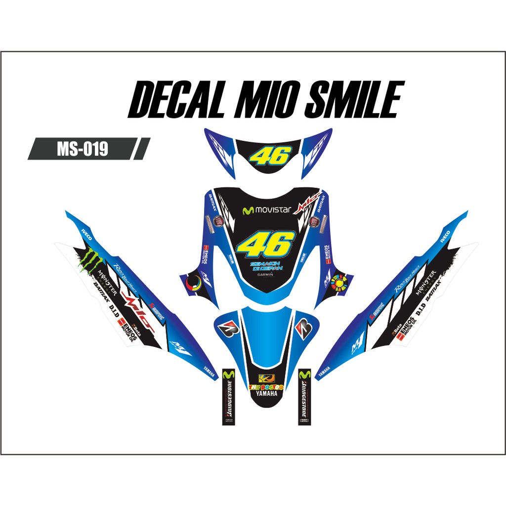 Jual Sticker Decal Hologram Yamaha Mio SMILE Full Body - Kode MS.19 ...