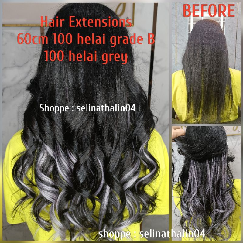 Jual Rambut Sambung/Hair Extensions 100Helai KUALITAS (B) | Shopee ...