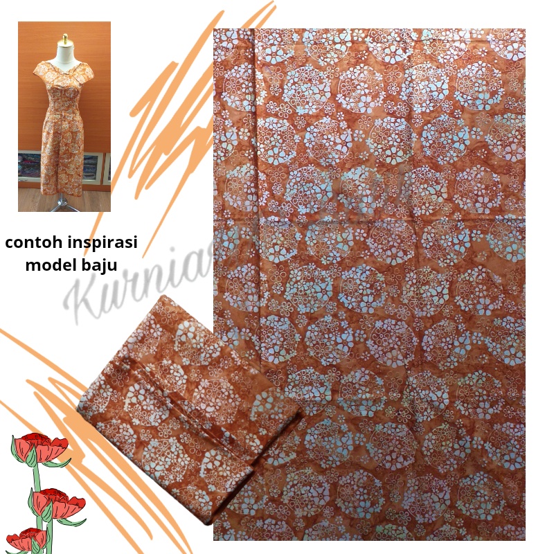 Jual Kain Batik Smoke Corak Bunga Warna Coklat | Shopee Indonesia
