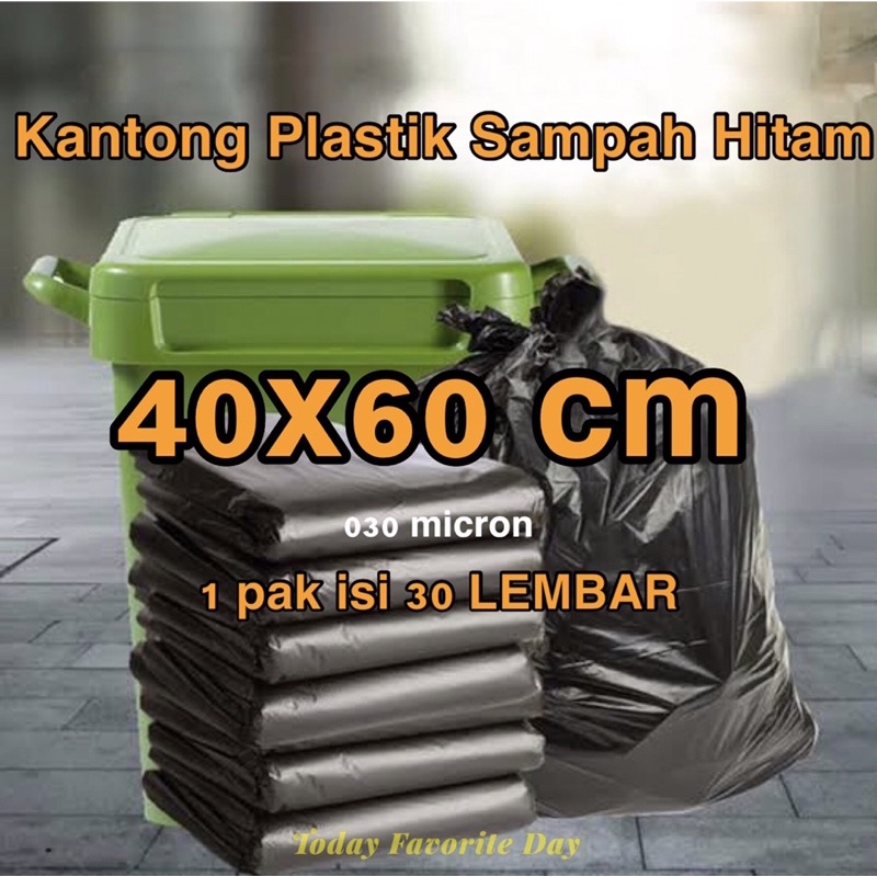 Jual Kantong Plastik Sampah Hitam 40x60 cm / Trash Bag Black 40 x 60 Tidak Mudah Robek | Shopee ...