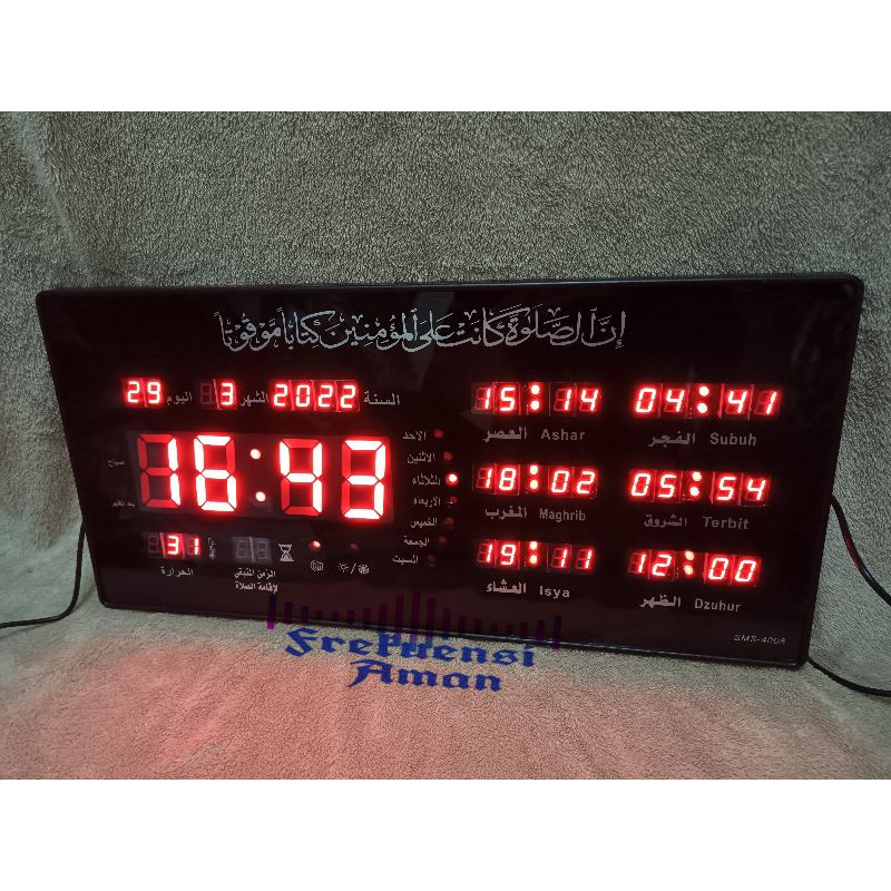 Jual Jam Digital LED Jadwal Sholat Mushola Masjid Adzan Otomatis ...