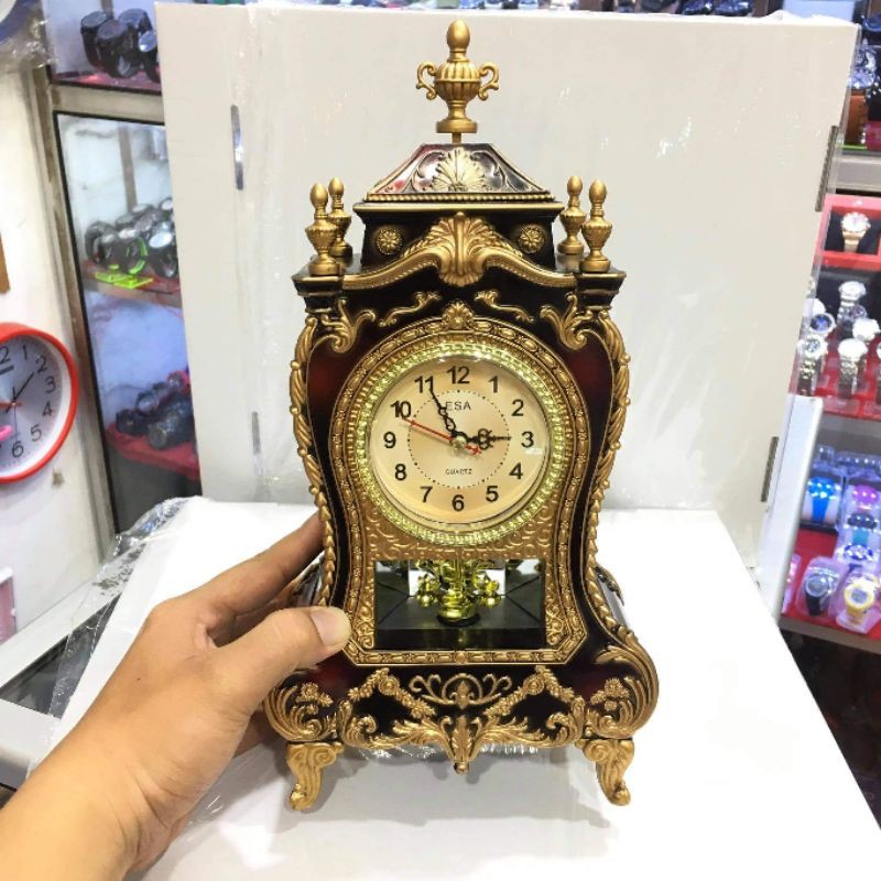 Jual jam meja antik gaya Eropa bunyi perjam dan bandul berputar ...
