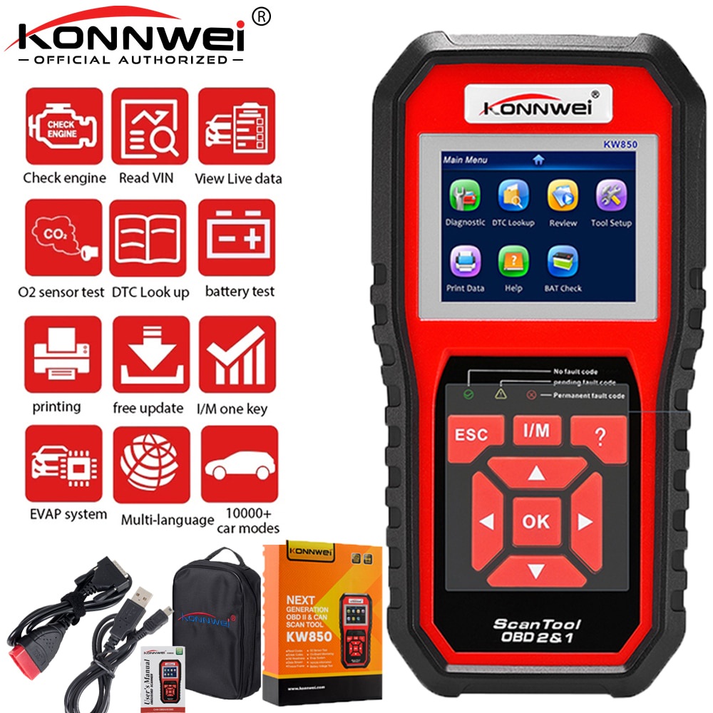 Jual KONNWEI KW850 Mobil OBD2 Scanner Profesional Mobil Diagnostik ...