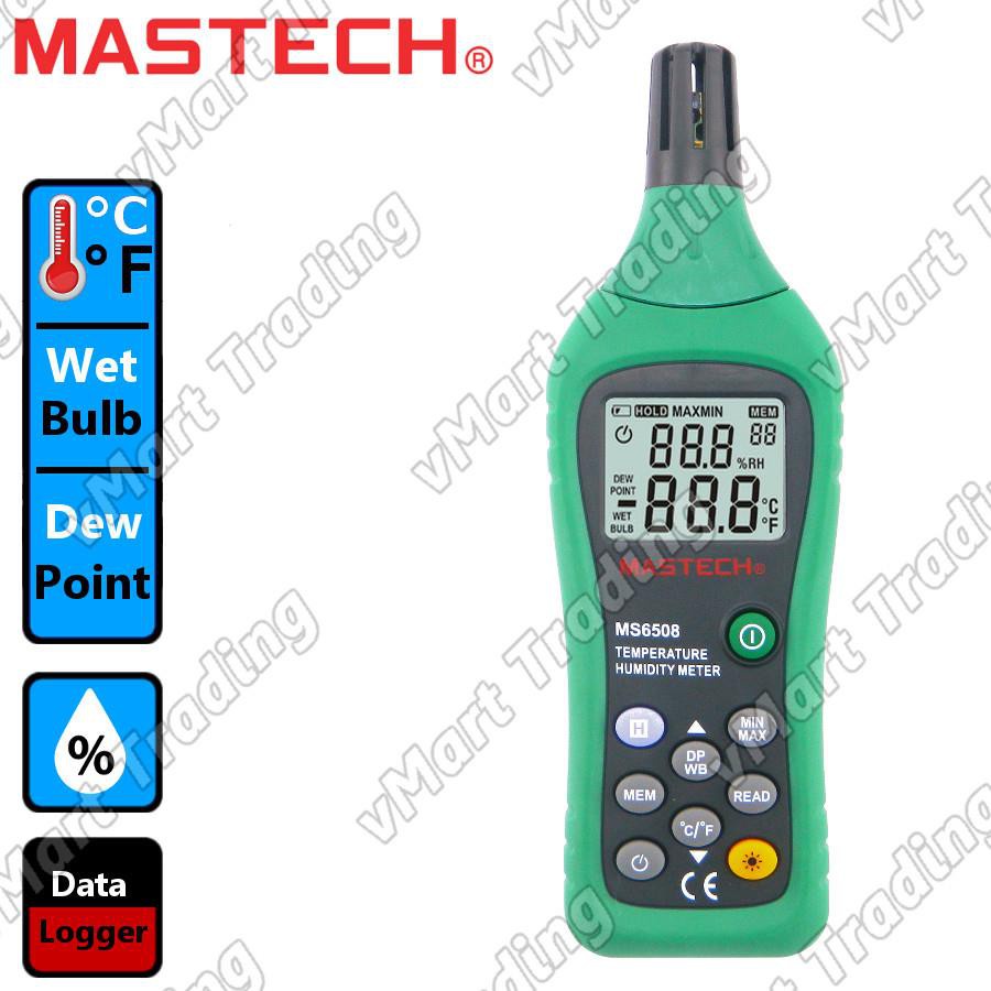 Jual Humidity Thermometer Wet Bulb Dew Point MS6508 Mastech Meter Data ... Jual Humidity Thermometer Wet Bulb Dew Point MS6508 Mastech Meter Data ...