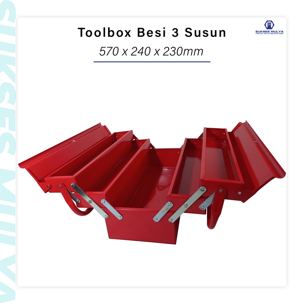 Jual Toolbox Besi 3 Susun Tool Box Besi / Kotak Peralatan KENMASTER | Shopee Indonesia