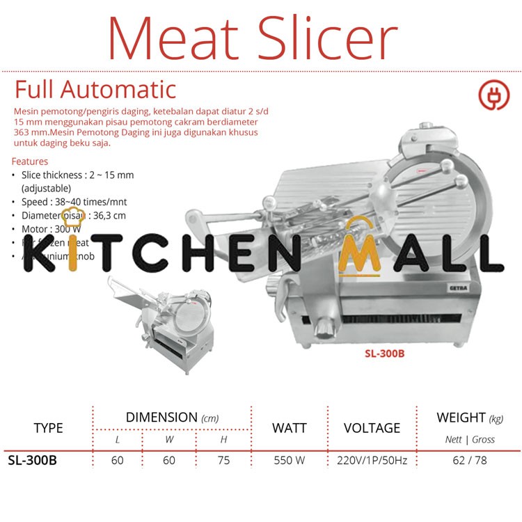 Jual GETRA SL-300B FULL AUTOMATIC MEAT SLICER- MESIN PENGIRIS DAGING ...