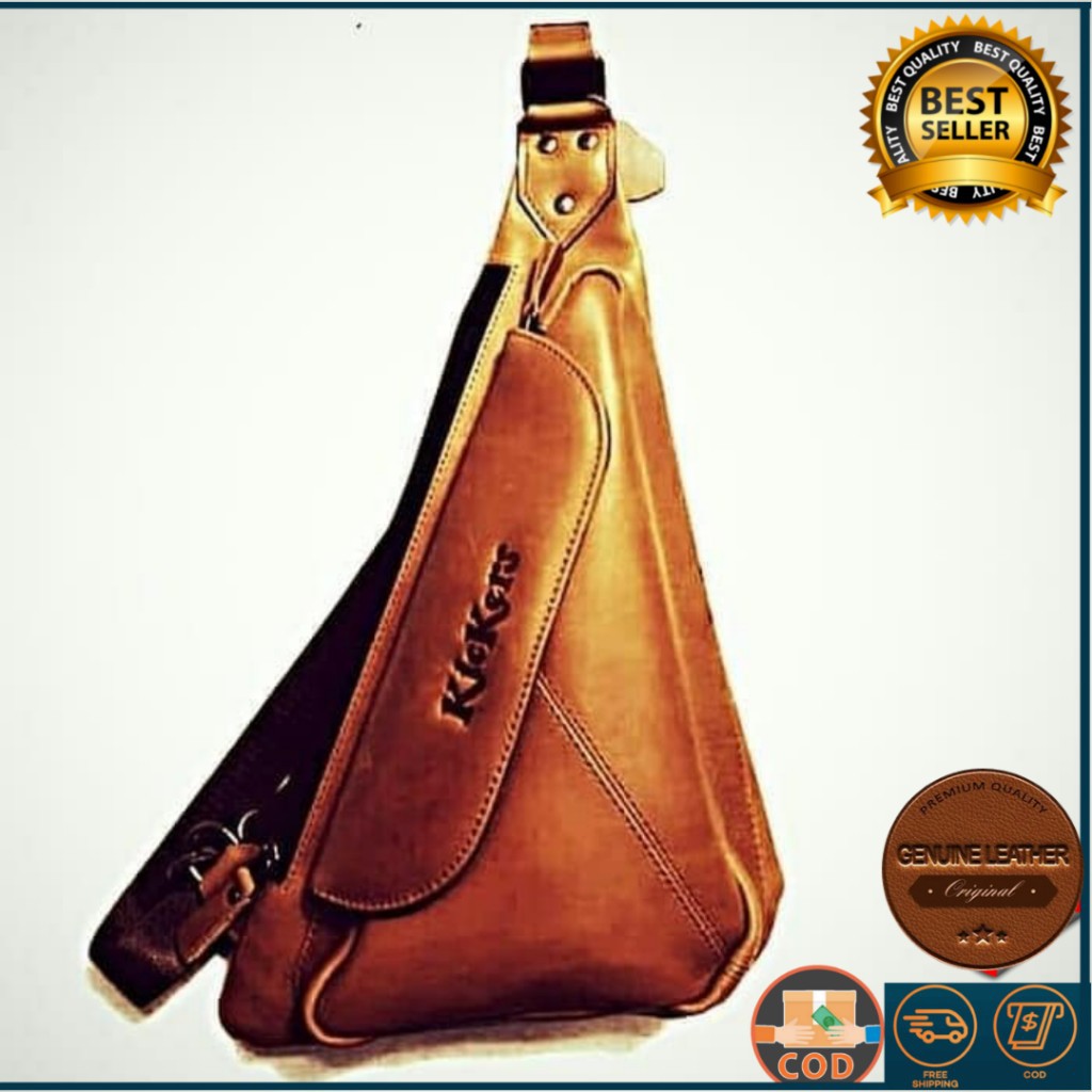 Jual Waist Bag Tas Kulit Asli - Tas Kickers Slempang Dada kulit asli ...