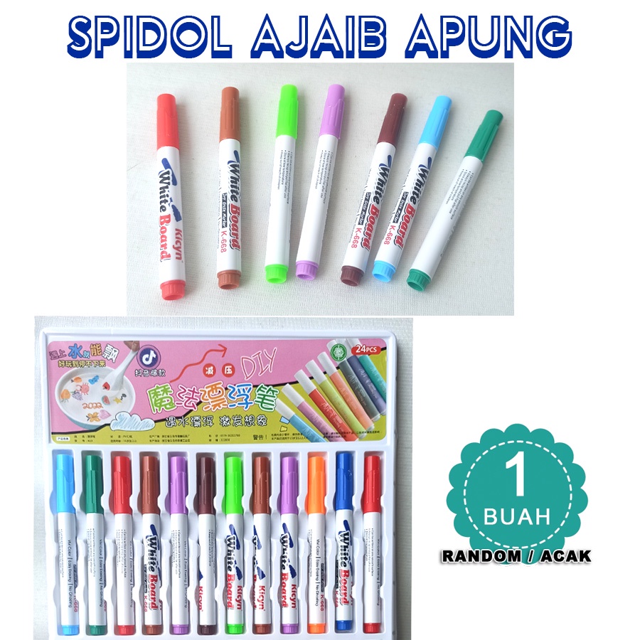 Jual SPIDOL AJAIB - Spidol APUNG DI AIR - SATUAN - FLOATING PEN MARKER ...