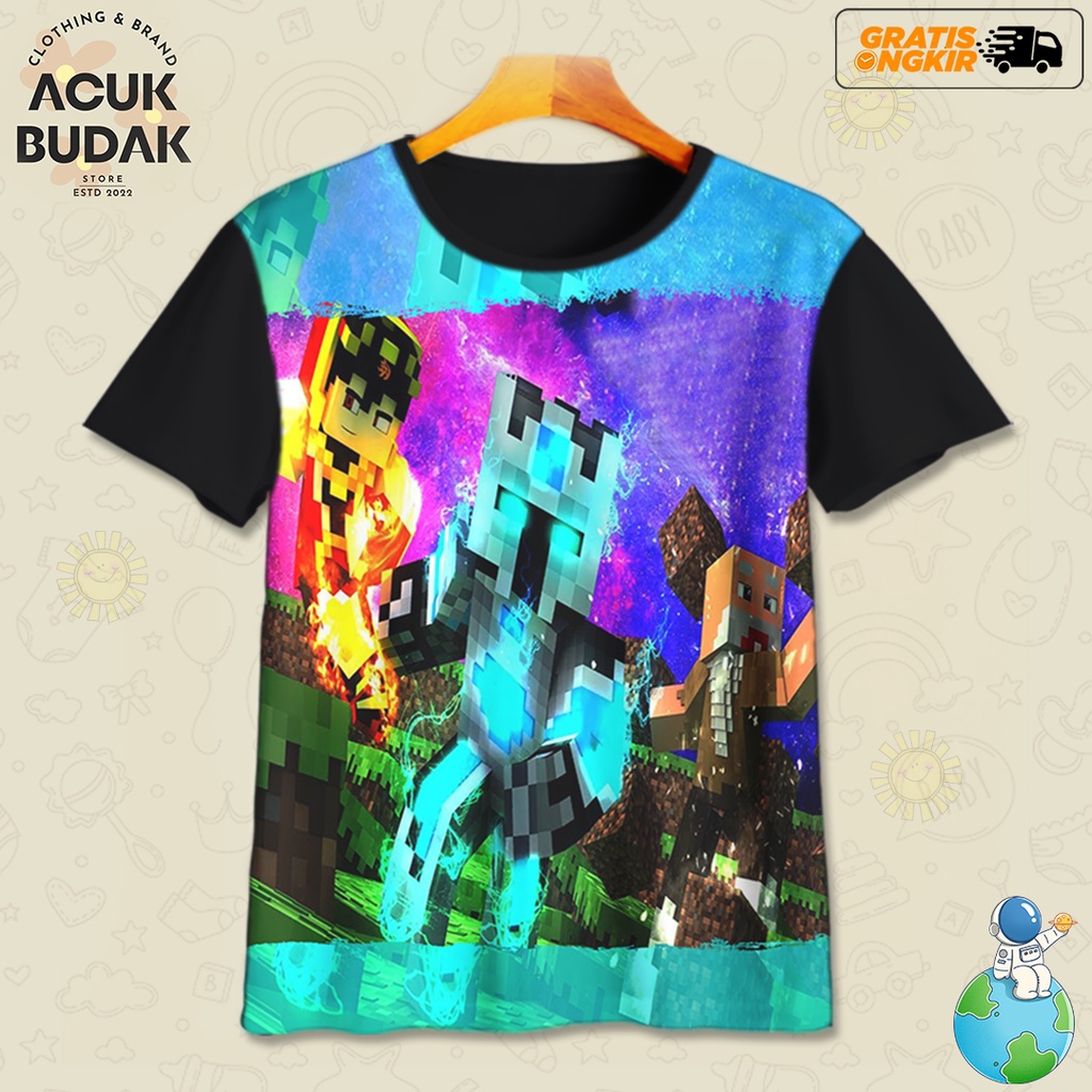 Jual KAOS GAME ANAK 3D MINECRAFT FROST DIAMOND V11 BAJU KAOS ANAK 3D ...