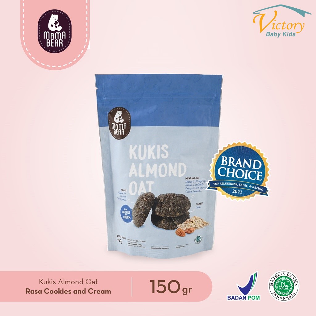 Jual MamaBear Kukis Almond Oat Rasa Cookies & Cream - Kukis Pelancar ...