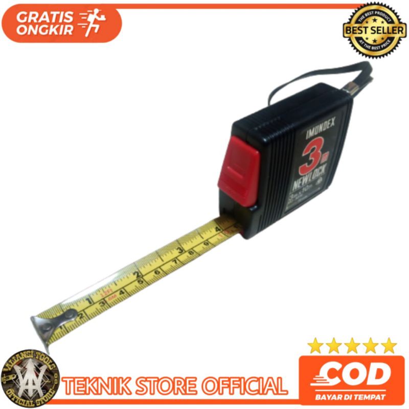 Jual meteran newlock imundex 3 meter x 10 ft Original | Shopee Indonesia