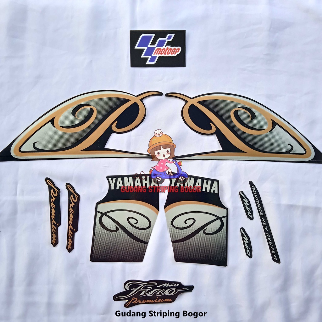 Jual STIKER STRIPING BODY MOTOR YAMAHA FINO PREMIUM 2019 HITAM | Shopee ...