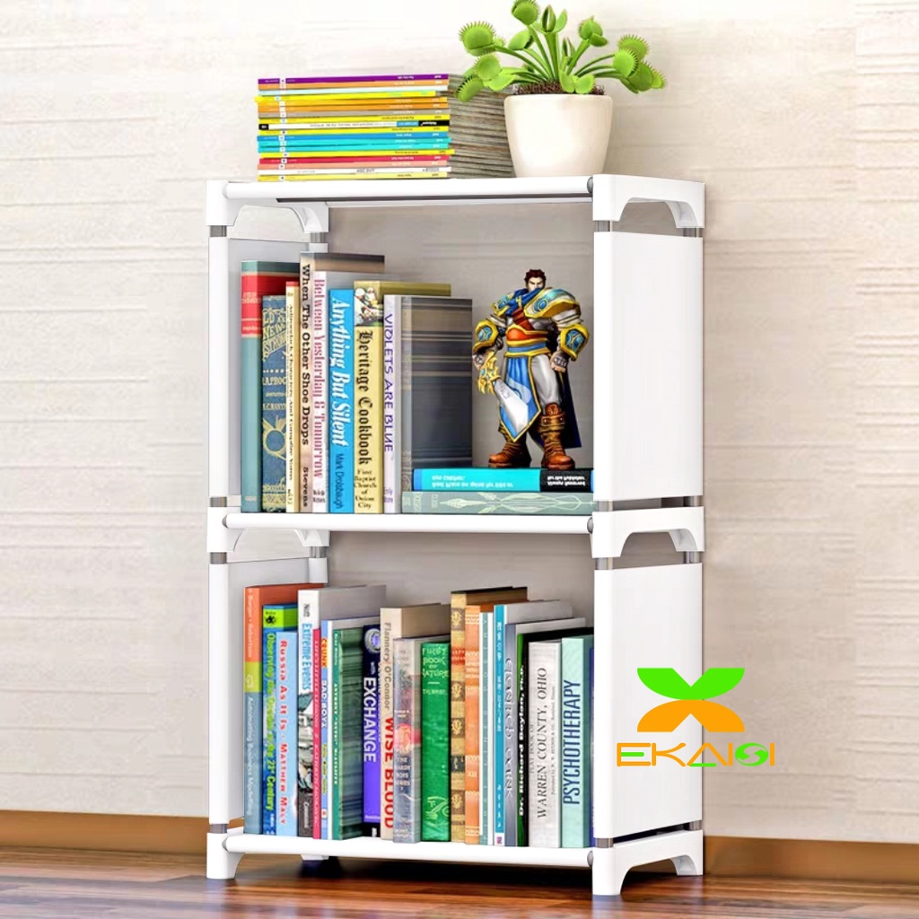 Jual Rak buku kain rak portable rak serbaguna 3 TINGKAT 2 SUSUN RB ...