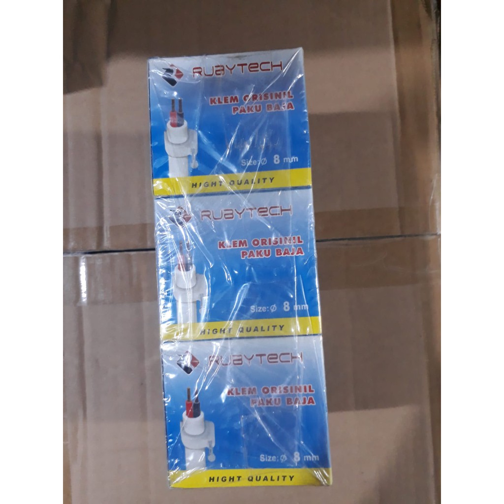 Jual Klem Kabel 8 mm Rubytech ASLI Paku Baja Klem Diameter 8 mm ...