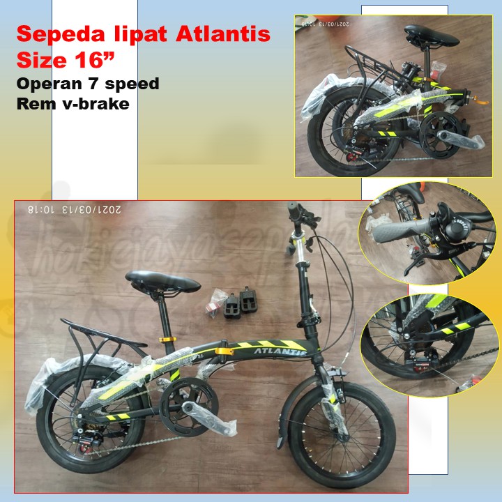 Jual Atlantis Sepeda Lipat 16" operan 7 speed termurah | Shopee Indonesia