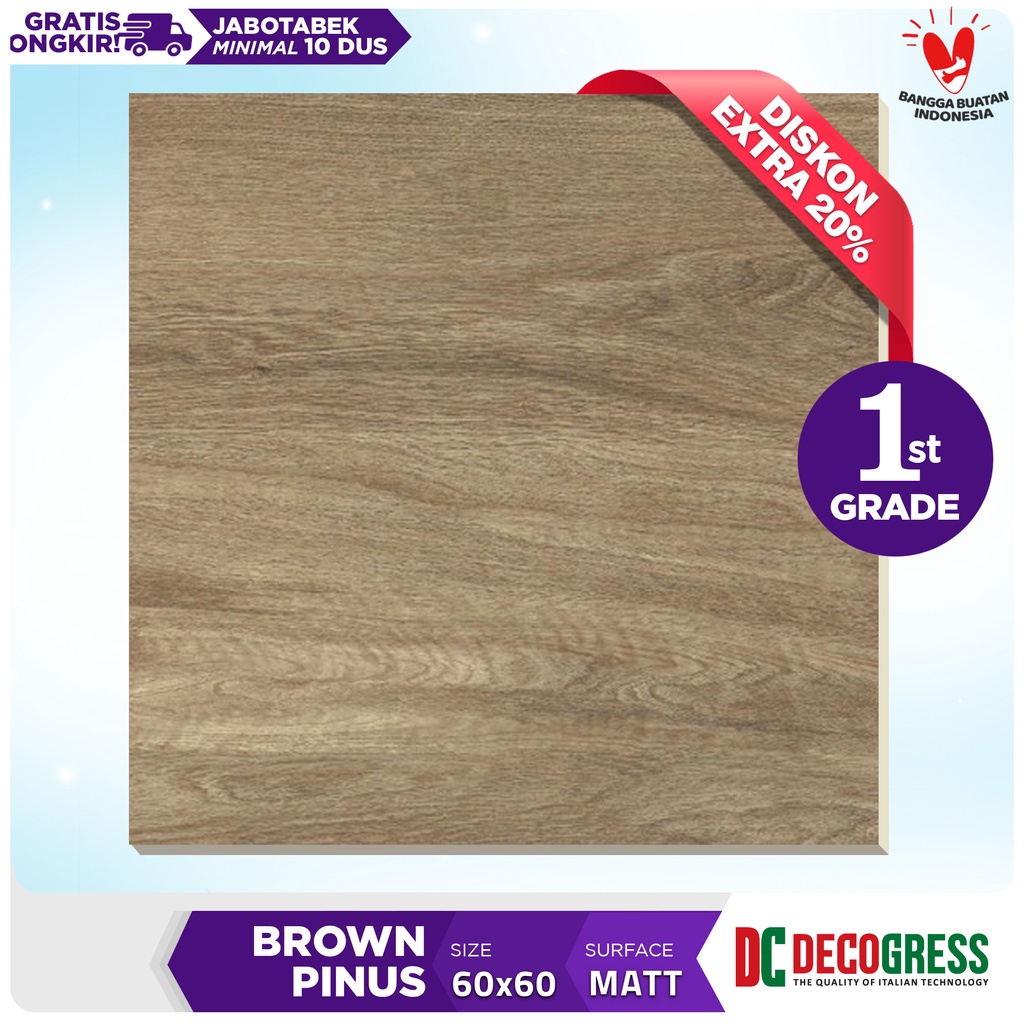 Jual Decogress Granite tile 60x60 Brown Pinus (Matt) | Shopee Indonesia