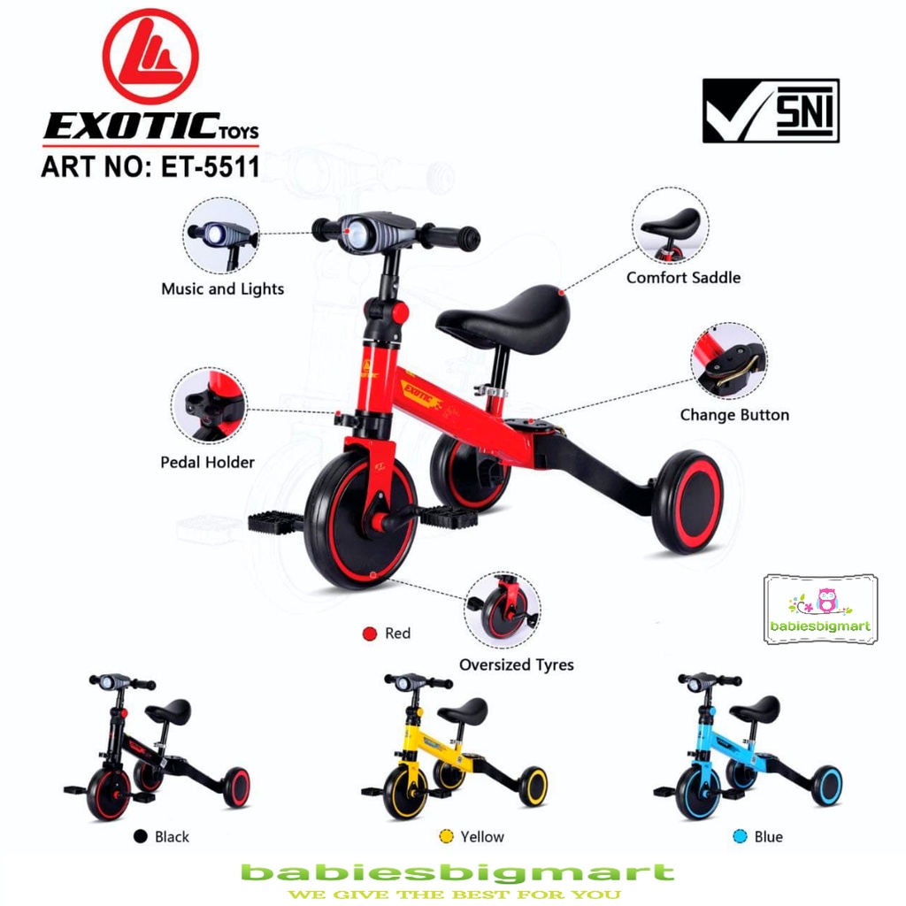 Jual SEPEDA ANAK BALANCE BIKE RODA 3 TIGA TRICYCLE PUSH 3IN1 ANAK ...