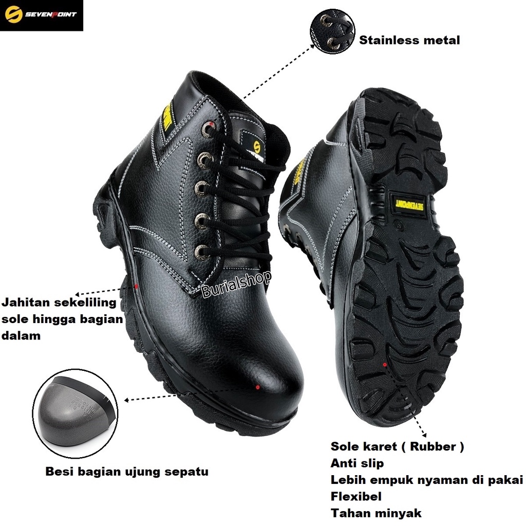Jual Sepatu Safety Pria Wanita Boots Original Ujung Besi Proyek Septy ...