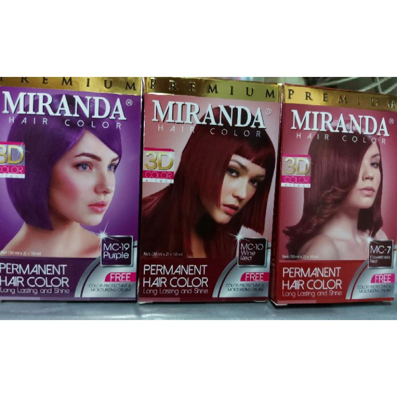 Jual miranda semir warna merah dan ungu 70ml | Shopee Indonesia