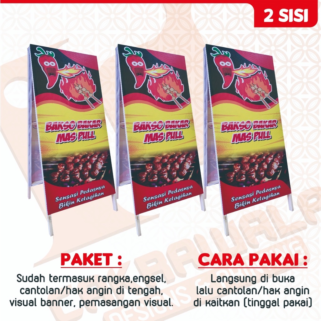Jual STAND BANNER KAYU UKURAN 50 X 120 - STAND BANNER KAYU SEGITIGA ...