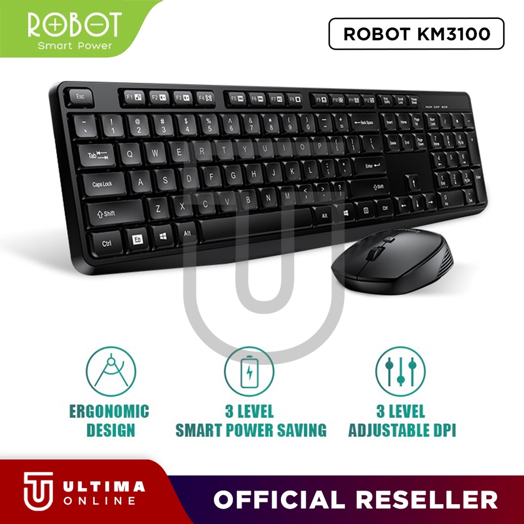 Jual ROBOT Mouse Keyboard Wireless Combo Set KM3100 (New KM4000) MK220 ...