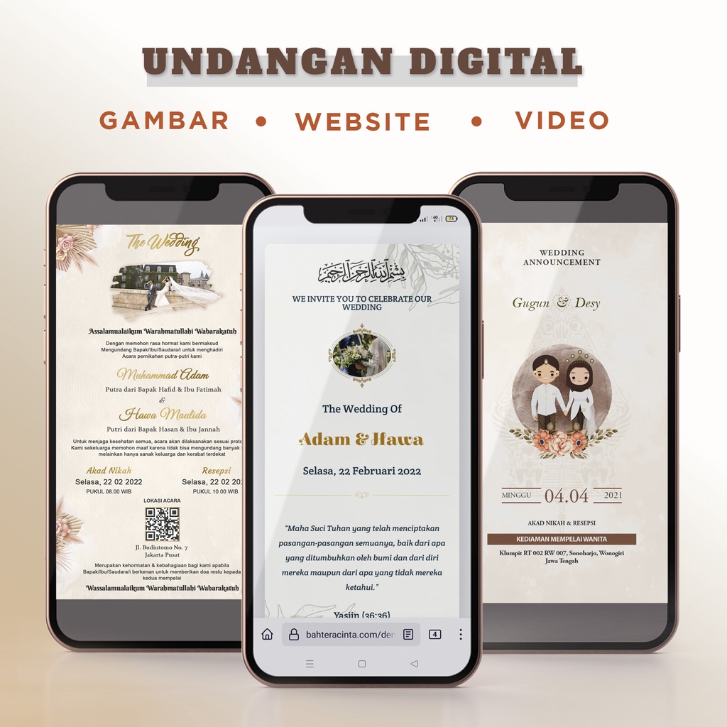 Jual Undangan Pernikahan Digital | Website Web Video Gambar JPG ...