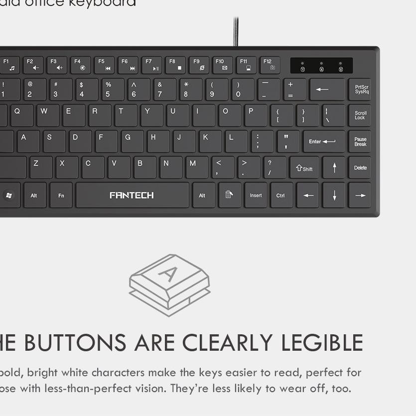 Jual Termurah!! KODE-288 Fantech Multimedia Office Keyboard K3M ...