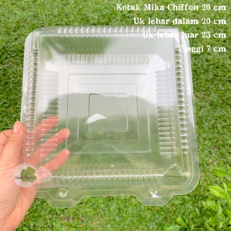 Jual Kotak Mika Chiffon 20 cm kotak kue mica bolu makanan besar plastik ...