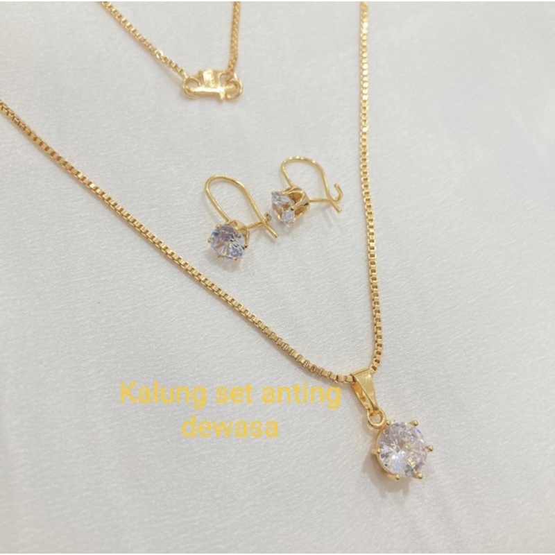 Jual set kalung itali liontin mata satu set anting desy perhiasan ...