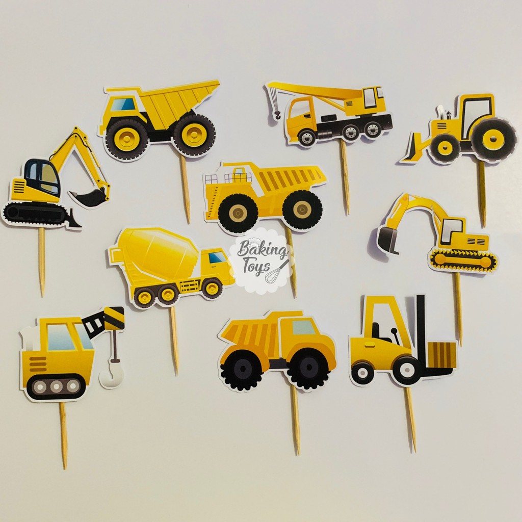 Jual Construction Yellow Topper Cupcake Birthday / Hiasan Kue Ulang ...