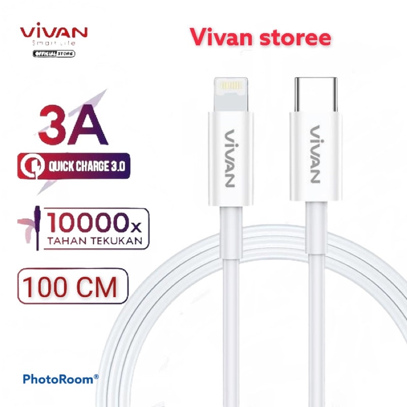 Jual VIVAN Kabel Data Iphone KCL100S Data Cable Type-C To Iphone ...
