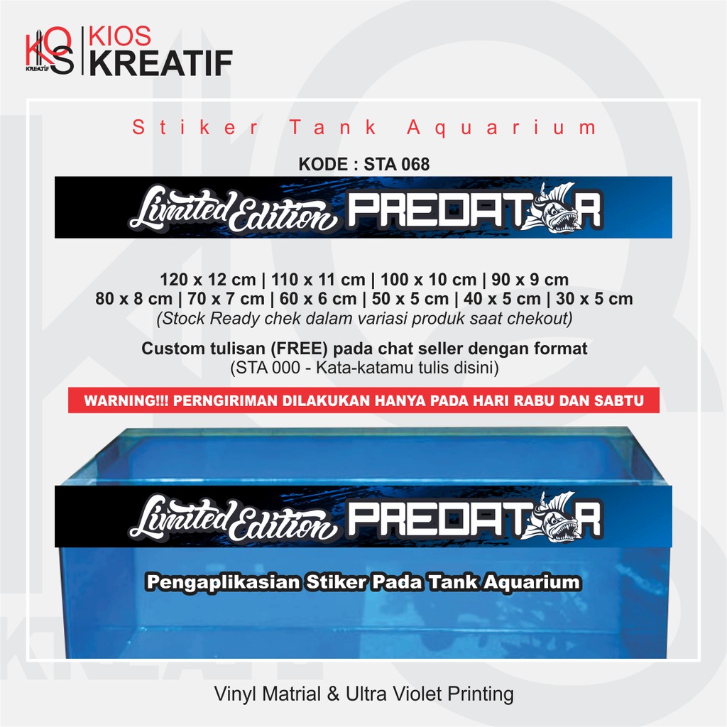 Jual stiker tank aquarium "Limited Edition Predator" | Shopee Indonesia