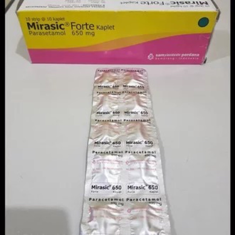 Jual MIRASIC MIRASIK FORTE PORTE TABLET 650MG OBAT DEMAM SAKIT KEPALA ...