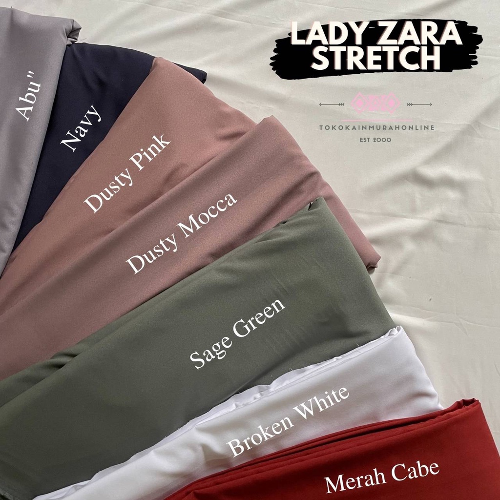Jual Kain LADY ZARA Crepe 4-way Silky Super Stretch 100% ORIGINAL PREMIUM (SANGAT HALUS, HARGA ...