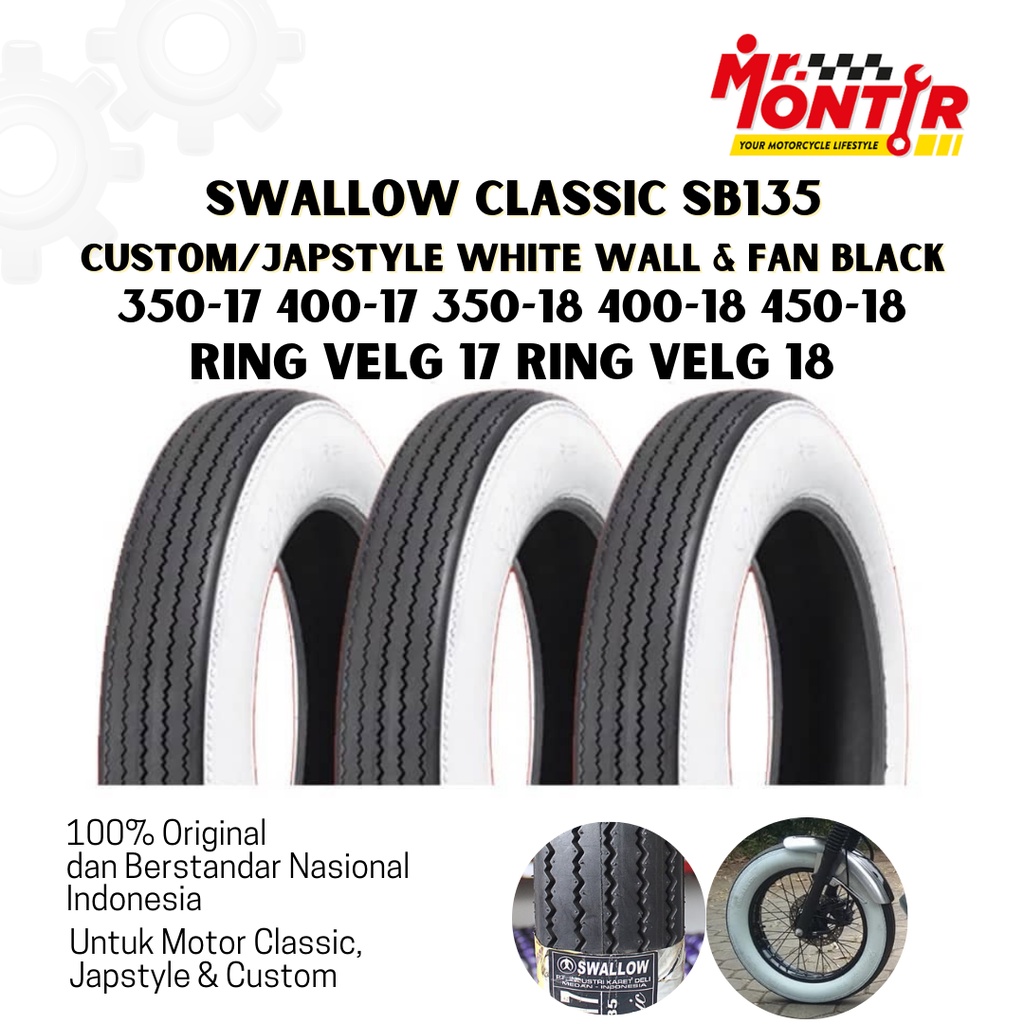 Jual BAN MOTOR CUSTOM CLASSIC/JAPSTYLE SWALLOW CLASSIC SB135 ORIGINAL ...