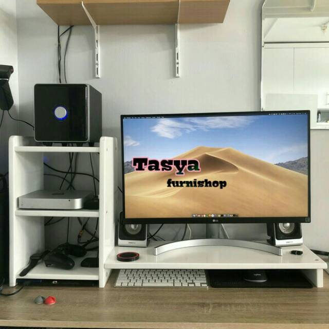 Jual Meja monitor,rak monitor,alas monitor kayu solid | Shopee Indonesia