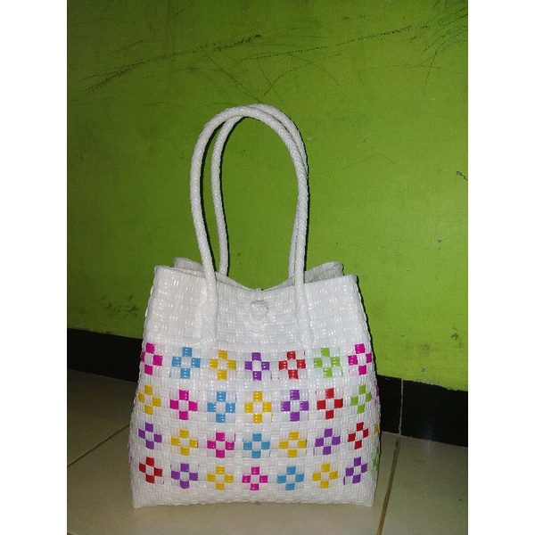 Jual Tas Anyam Jali Motif/ Tas anyam jali premium/ Tas anyam jali size ...