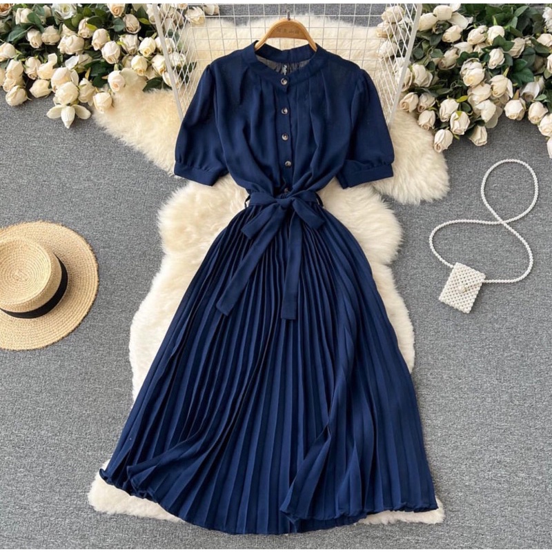 Jual Beatrix Dress Korean Simple Basic Sopan Rapi Formal Kerja Kantor ...