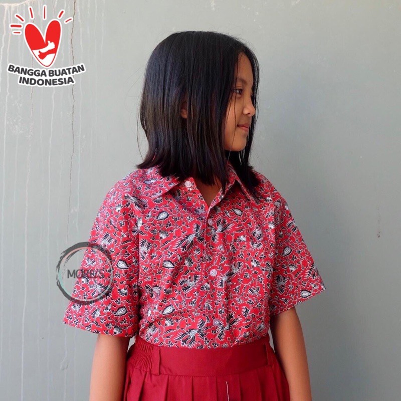 Jual Seragam Baju Batik SD/MI/TK/PAUD JM Merah | Shopee Indonesia