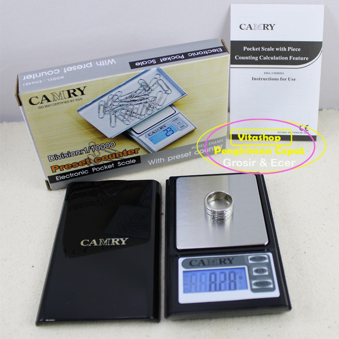 Jual Digital Pocket Scale Camry 200-0.01 Gram Timbangan Emas Mini ...