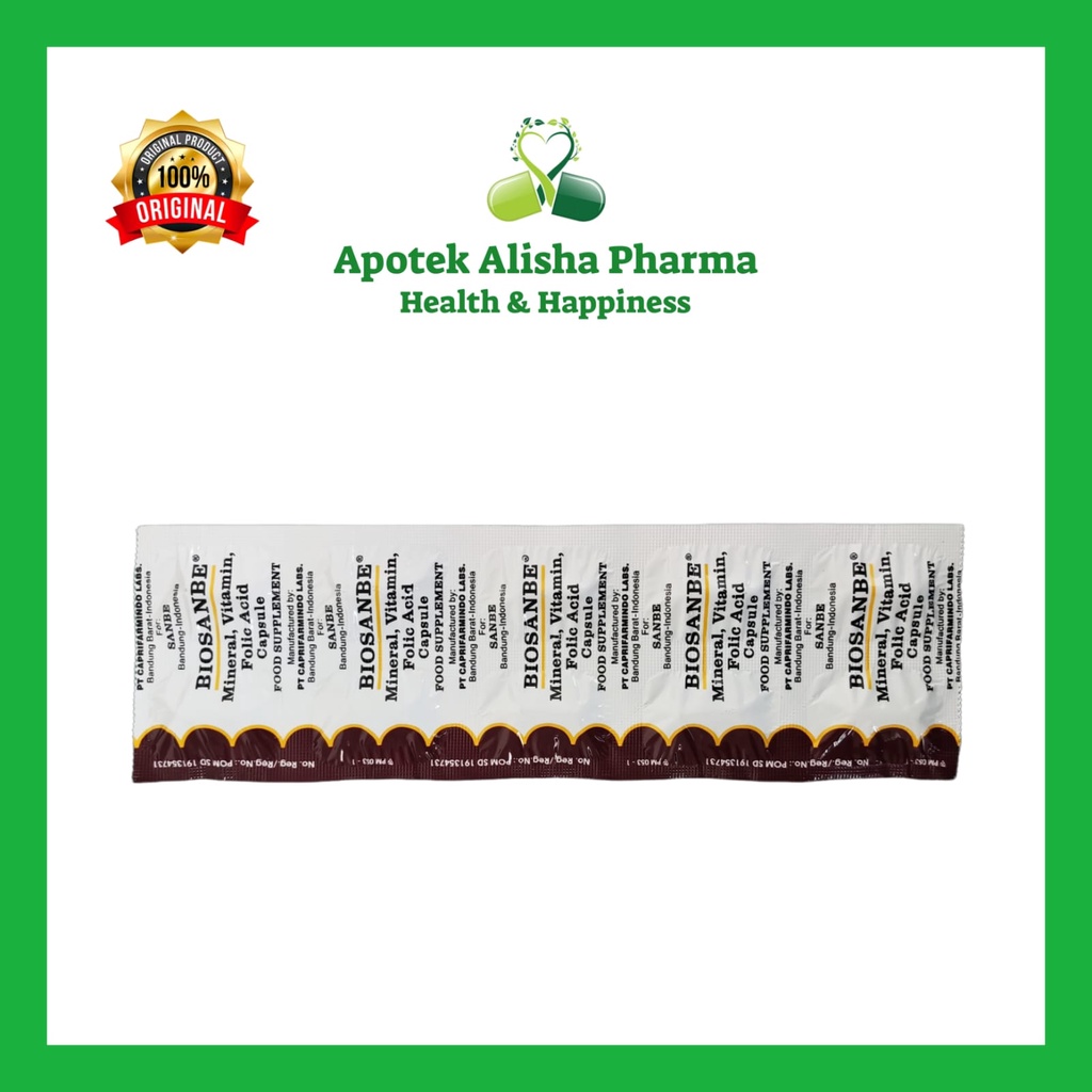 Jual Biosanbe Kapsul (Strip 10kapsul ) Multivitamin Mineral Zat Besi ...