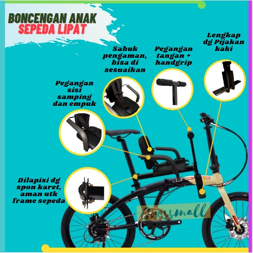 Jual Boncengan Sepeda Lipat Boncengan Anak Sepeda MTB Jok Sandaran ...