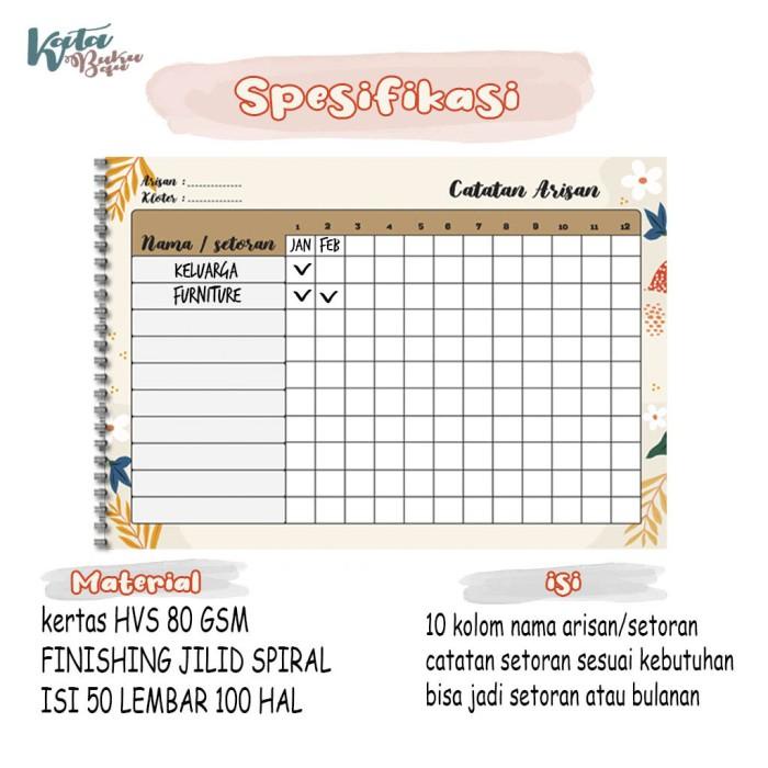 Jual Buku Arisan Catatan Arisan isi 100 halaman size A5 | Shopee Indonesia