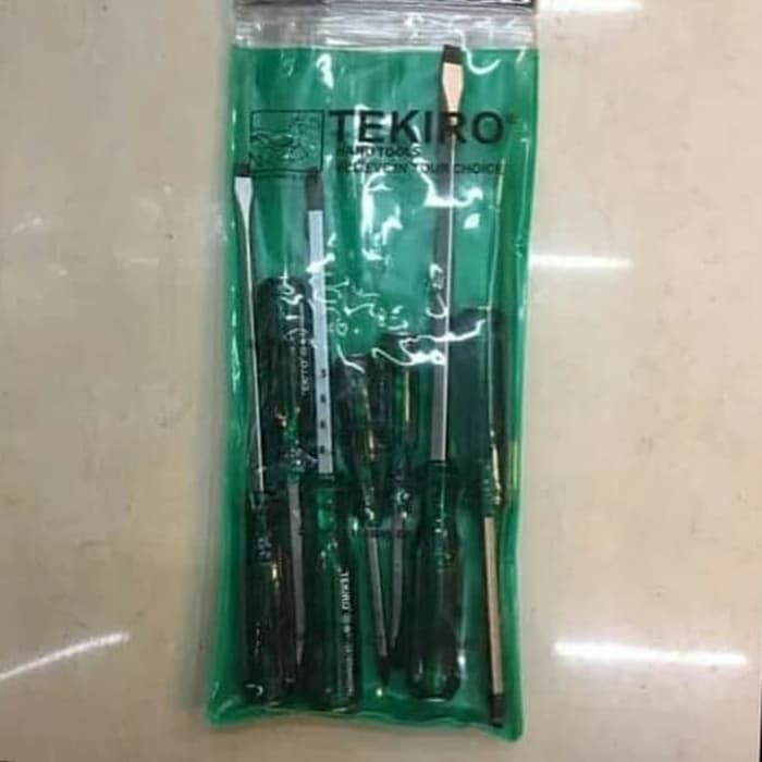 Jual TEKIRO obeng ketok tembus set 7 pcs - dan + hijau / go thru ...