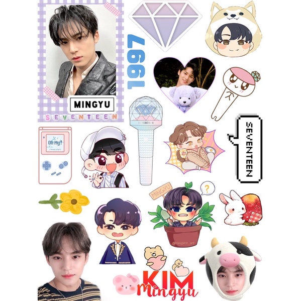 Jual STIKER SEVENTEEN Cute Aesthetic ( Sudah Cutting ) Glossy Anti Air ...