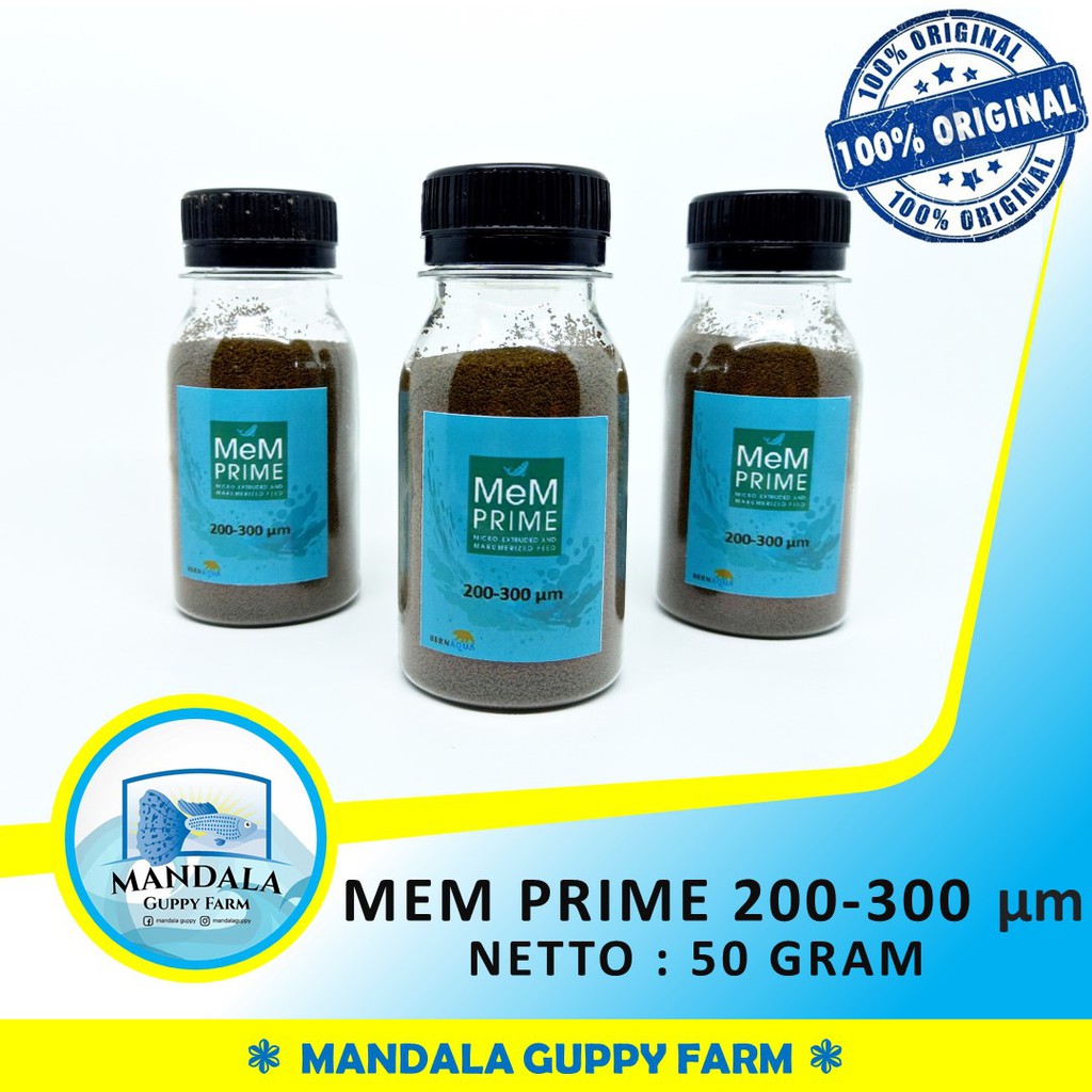 Jual Pelet MeM Prime 200-300 Mikron 50 Gram Pakan Ikan | Shopee Indonesia