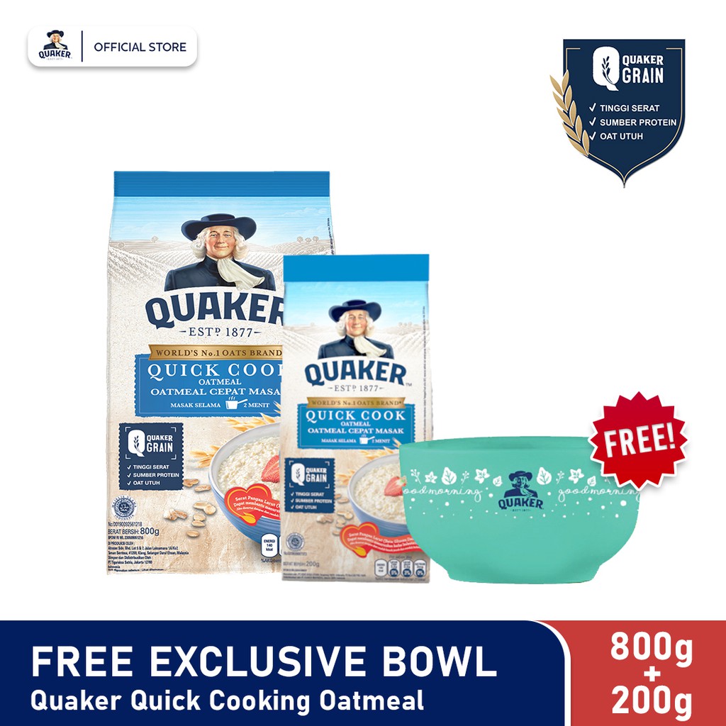 Jual Quick Cooking Oatmeal 800g + 200g Exclusive Bowl | Shopee Indonesia